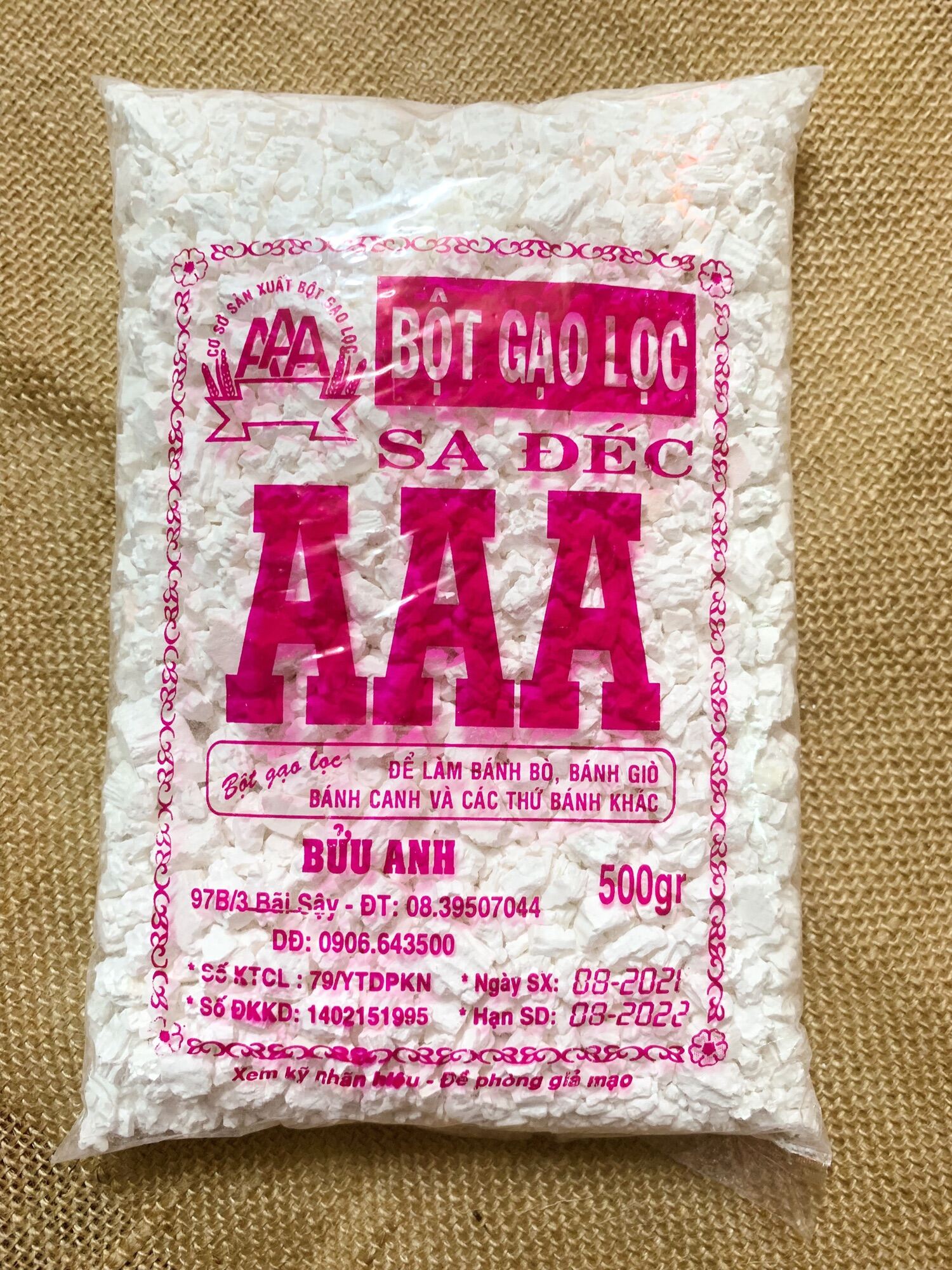 Bột gạo lọc Sa Đéc 500g làm bánh bò, bánh giò, bánh đúc, bánh bèo, canh ...