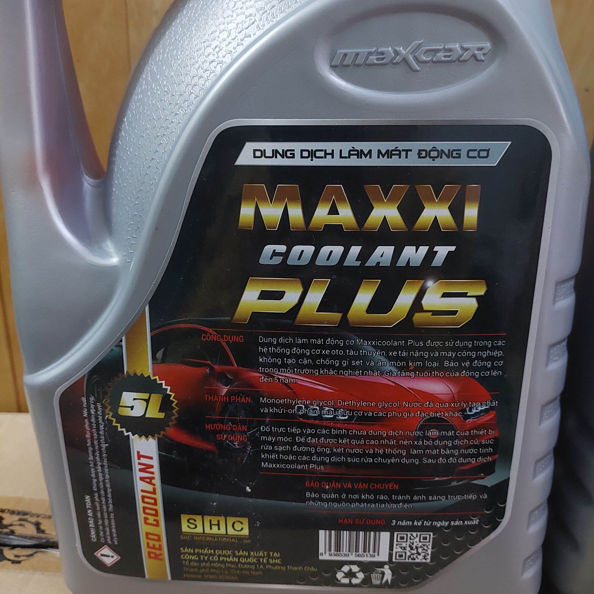 Nước làm mát động cơ Maxxi Coolant Plus can 5L (chọn màu xanh đỏ) dùng ...