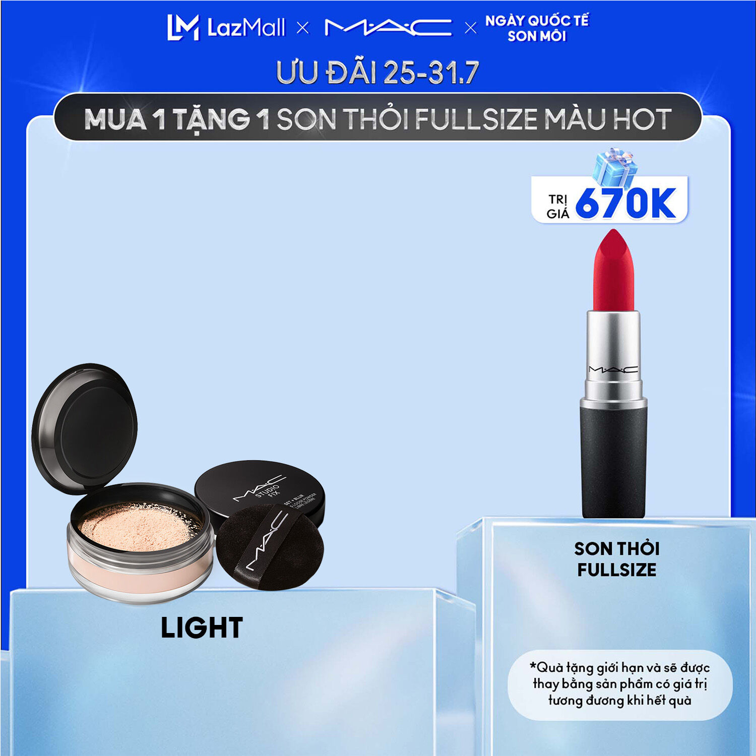 ƯU ĐÃI 7-10.8 Phấn phủ dạng bột MAC Studio Fix Weightless Loose Powder - Compacts Powder 6.5g ...