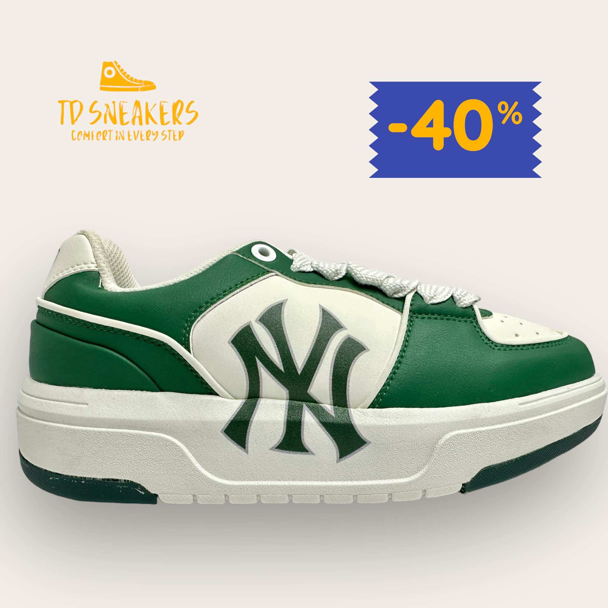 Sport shoes MLB chunky liner Green 5cm height sneakers for men women ...