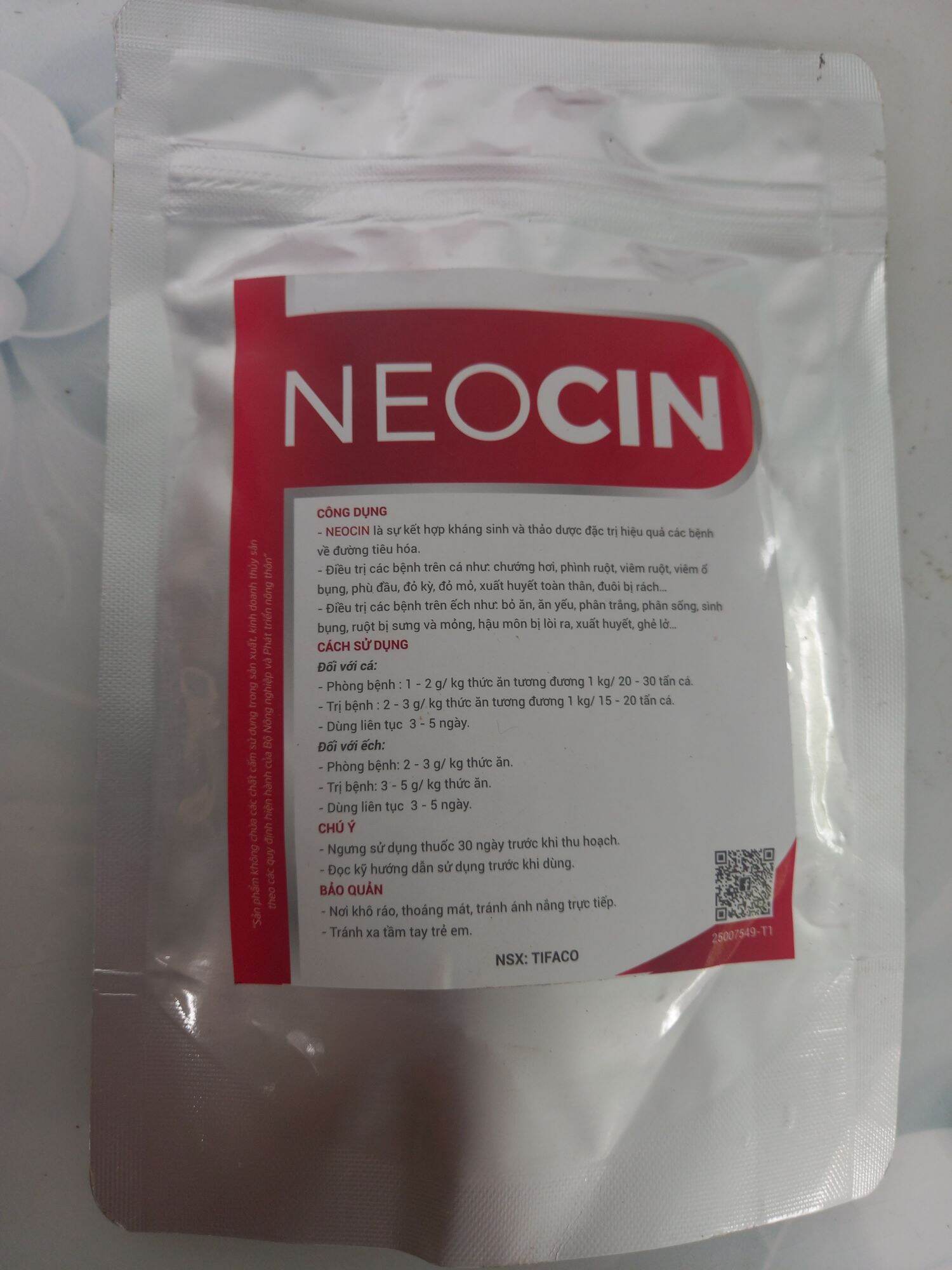 NEOCIN Đặc tri bệnh đường tiêu hóa trên cá lươn ếch gói 100g - MixASale