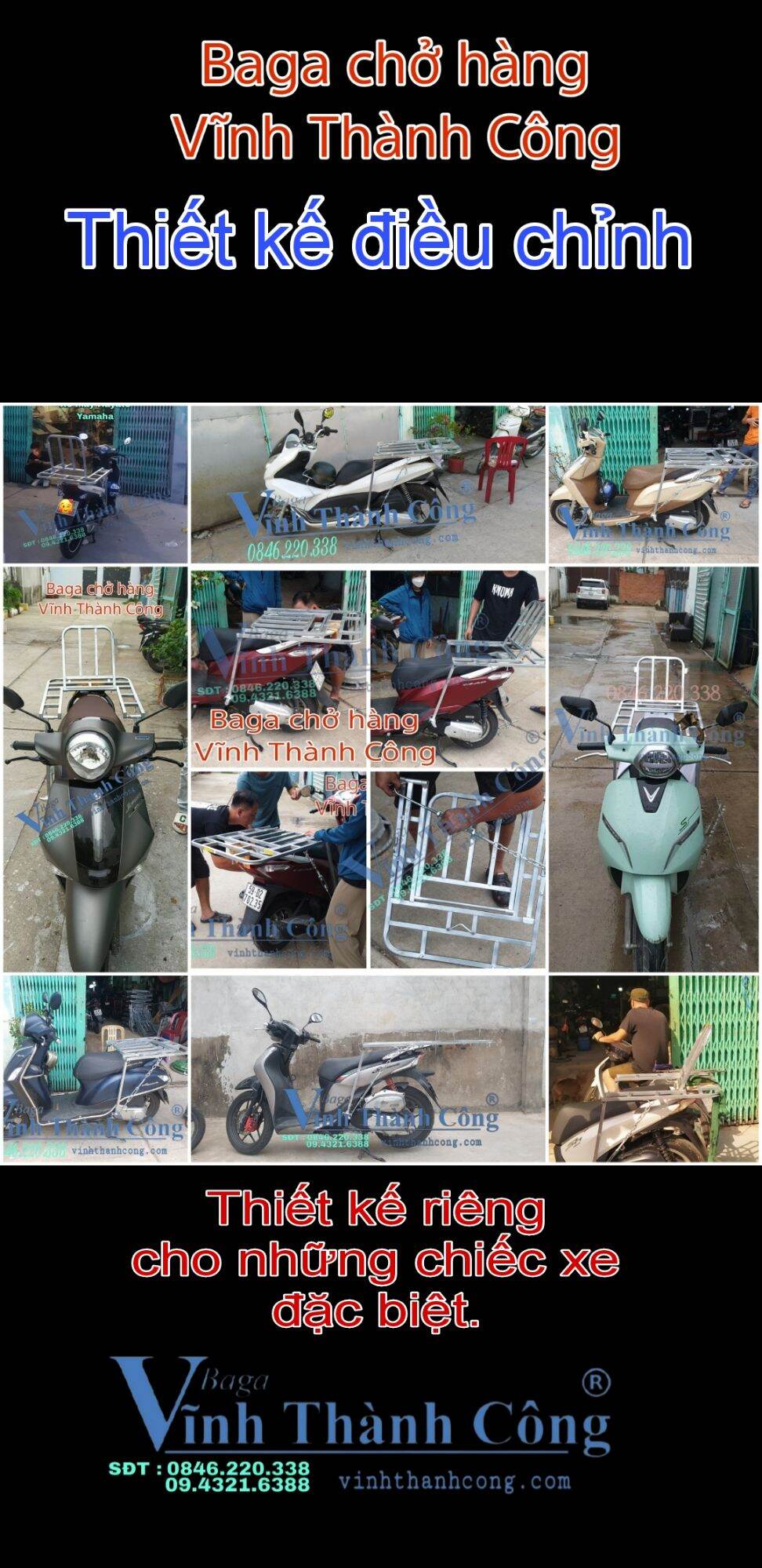 Baga chở hàng dành cho xe Lead, sh mode, Janus, Grande, PCX, SH 150cc ...