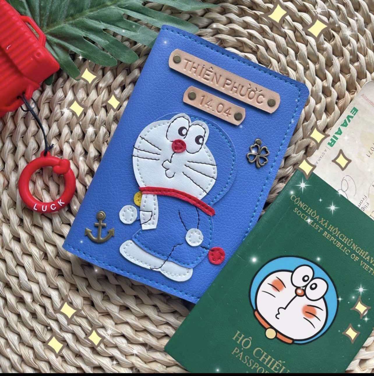 Chat Chốt Tên Chọn Màu Vỏ Hộ Chiếu Doremon Doraemon Mèo Máy Passport Cover Mon Lazadavn
