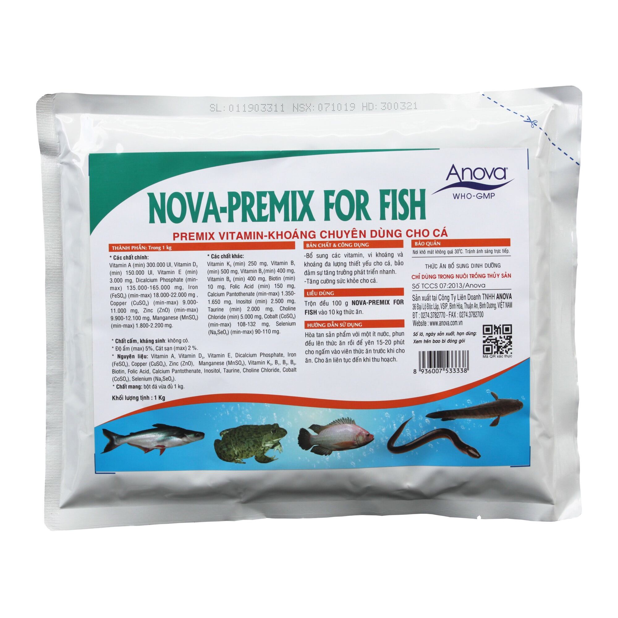 NOVA-PREMIX FOR FISH PREMIX VITAMIN-KHOÁNG CHUYÊN DÙNG CHO CÁ GÓI 1Kg ...