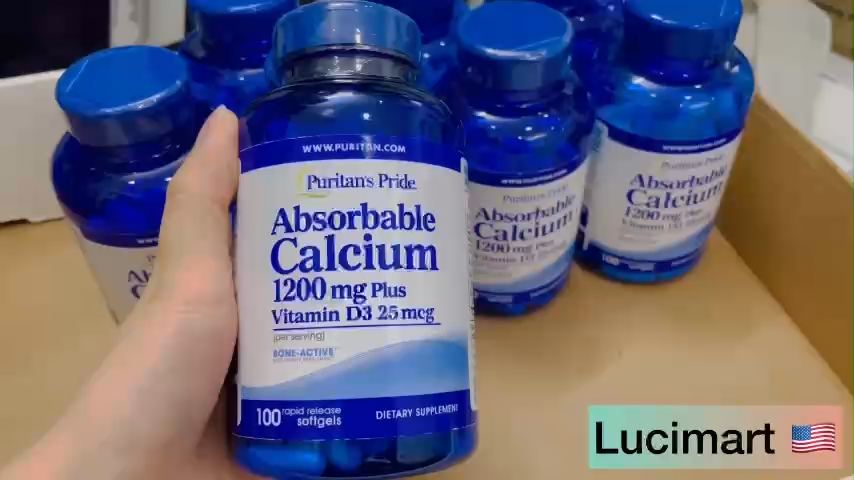 Viên uống bổ sung Canxi Vitamin D3 Absorbable Calcium 1200mg Puritan’s Pride hũ 100 viên [Hàng ...