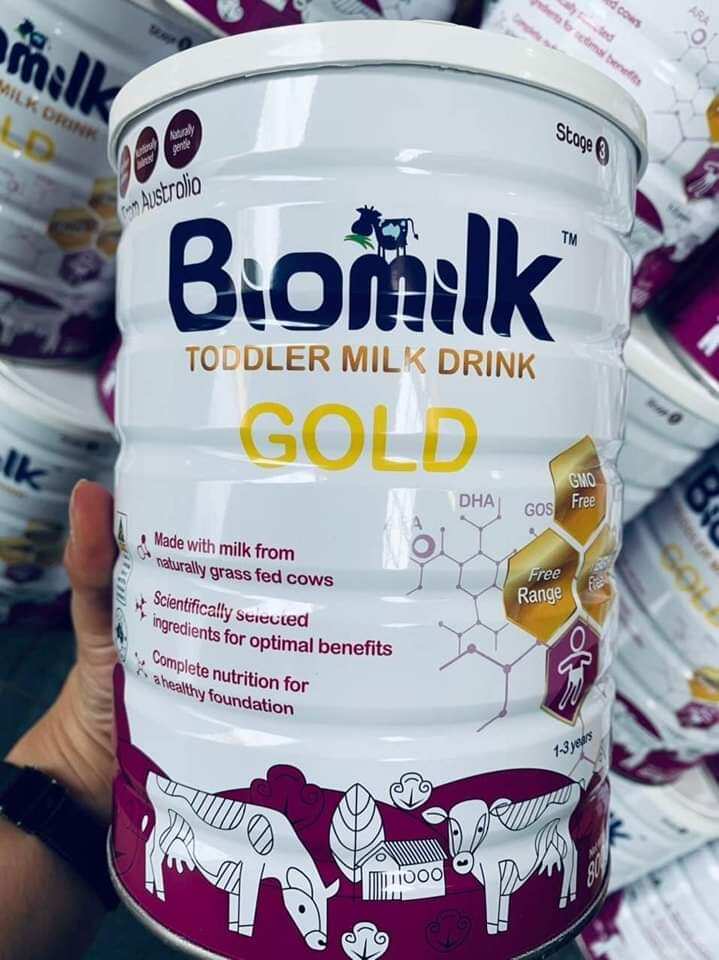 sữa nhập nguyên lon úc biomilk gold 1-3 tuổi 800g hsd th4-2024 - MixASale