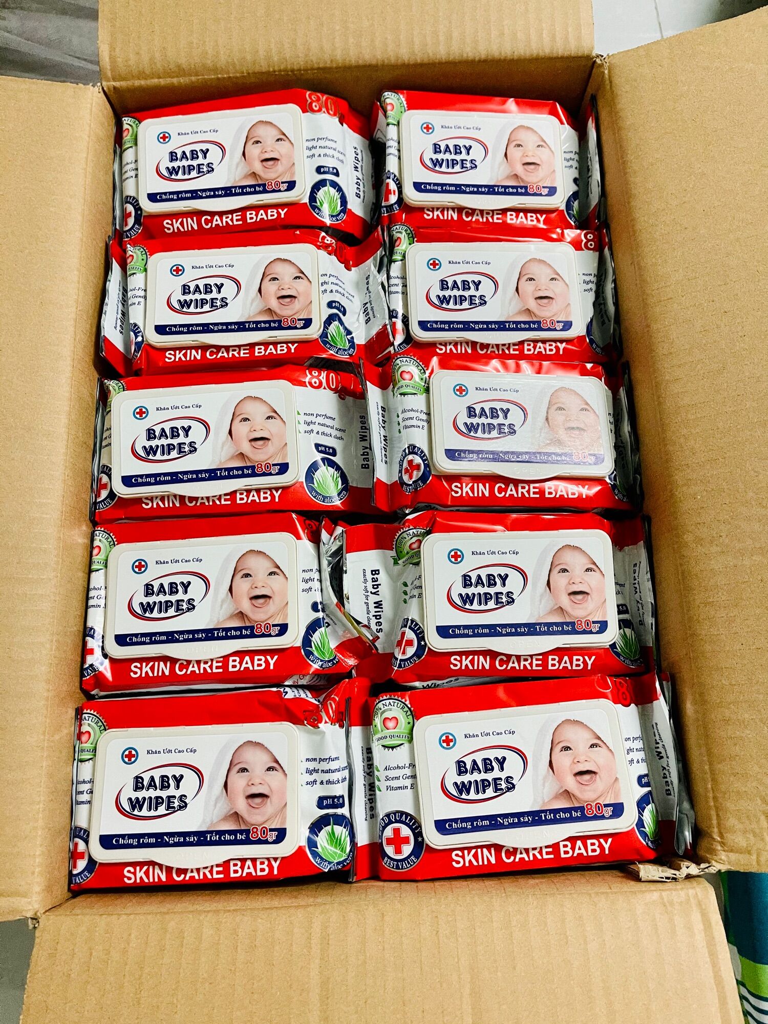 COMBO 15 GÓI KHĂN ƯỚT CAO CẤP BABY WIPES APOLLO 80gr - MixASale