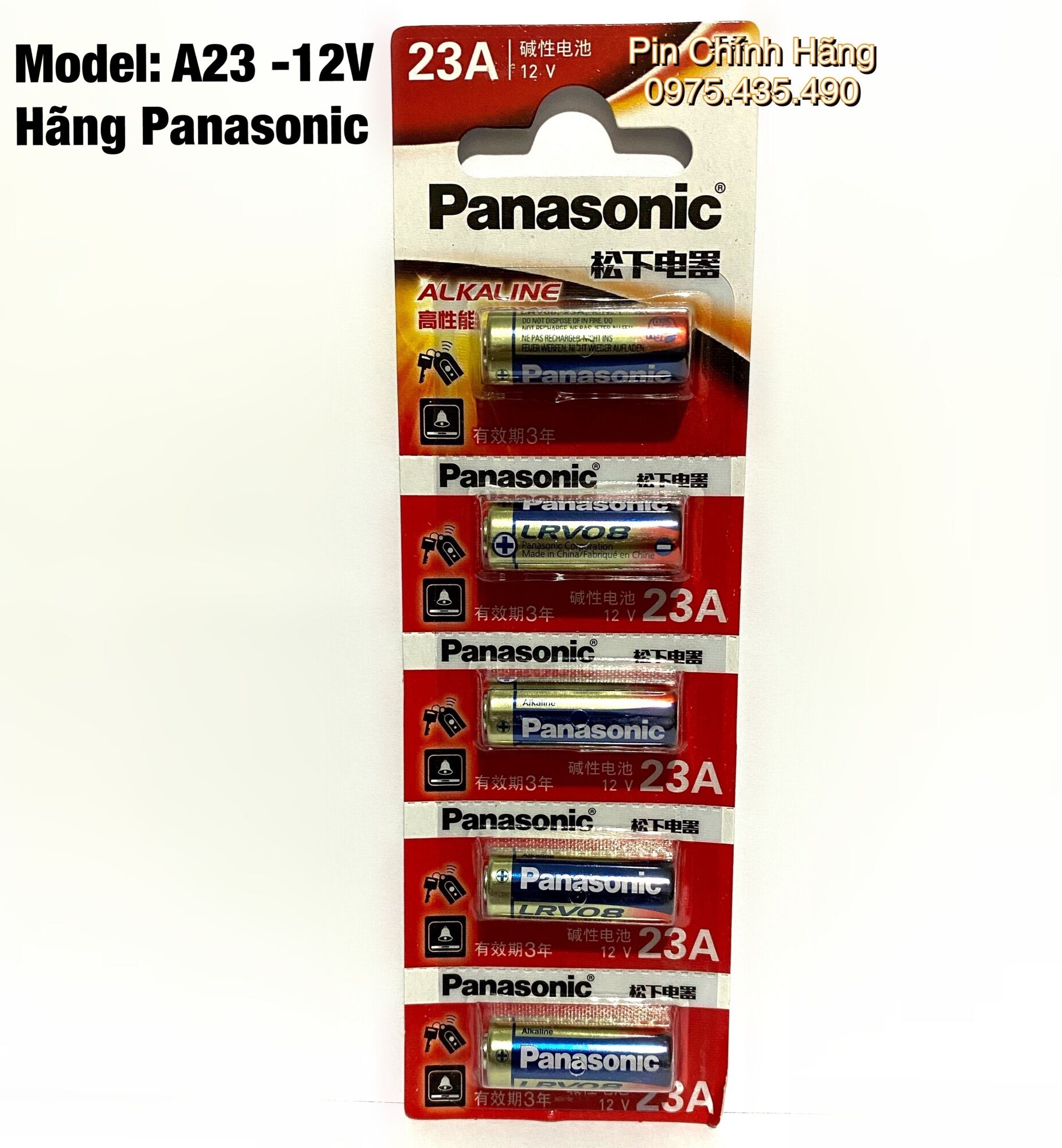 Pin A23 Panasonic Alkaline 12V Dùng Cho Cửa Cuốn, Chuông Cửa, Quạt Trần ...