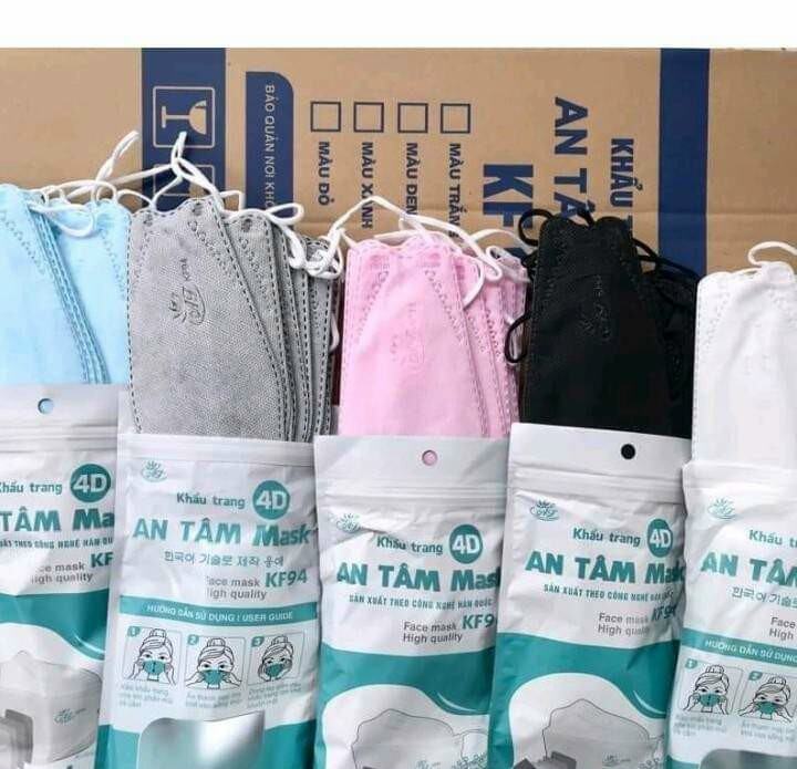 Thùng 300 cái khẩu trang 4D KF94 An Tâm Mask màu trắng | Lazada.vn