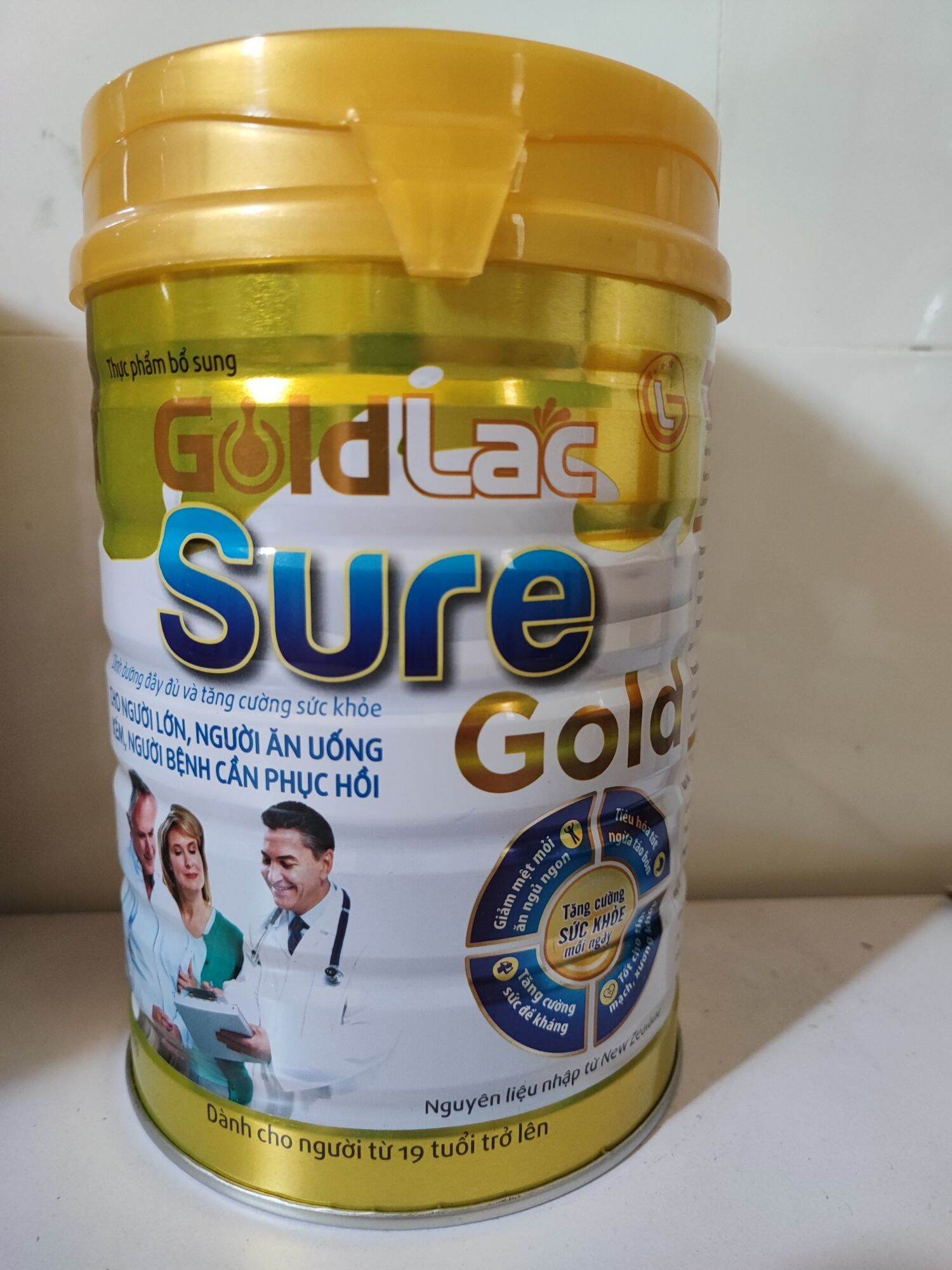 Sữa Bột Dinh Dưỡng Phục Hồi Sức Khoẻ GOLDLAC SURE GOLD Lon 900G - MixASale