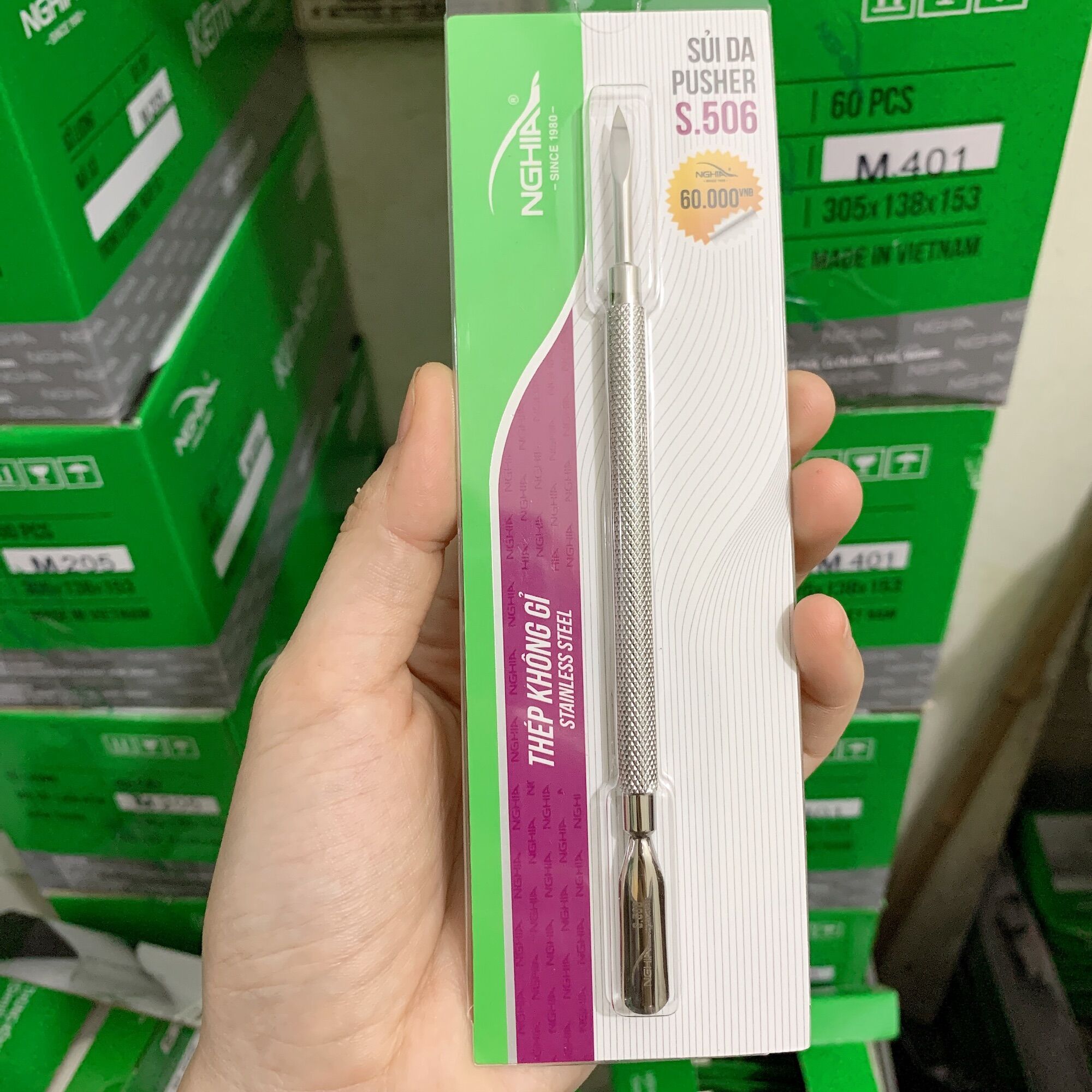 Sủi đẩy da Inox S506 Kềm Nghĩa, cây đẩy da inox, sủi 506 | Lazada.vn