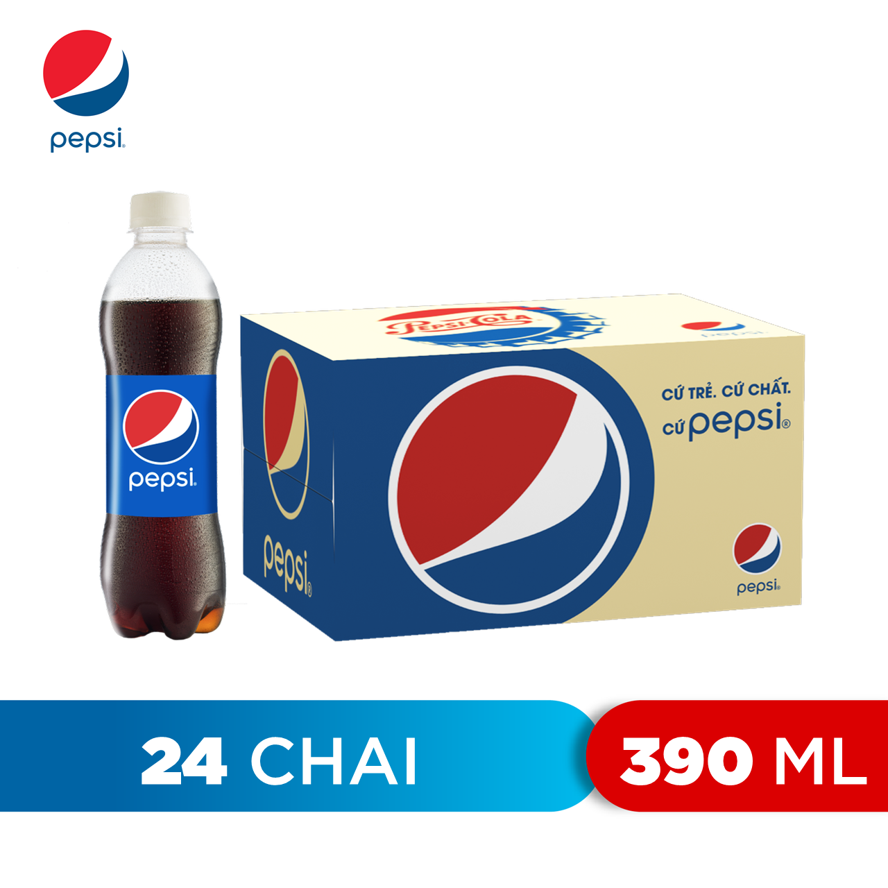 THÙNG 24 CHAI NƯỚC NGỌT PEPSI 390ML | Lazada.vn