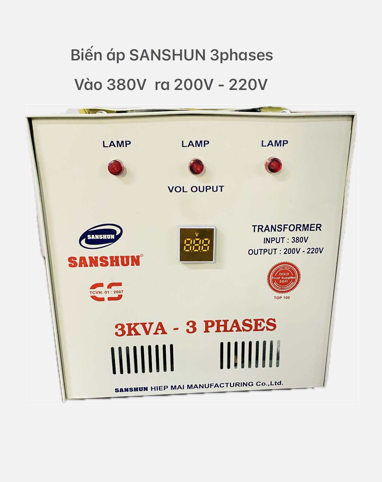 Biến áp đổi nguồn san shun 3 pha : điện vào 380v ra 220v-200v | Lazada.vn