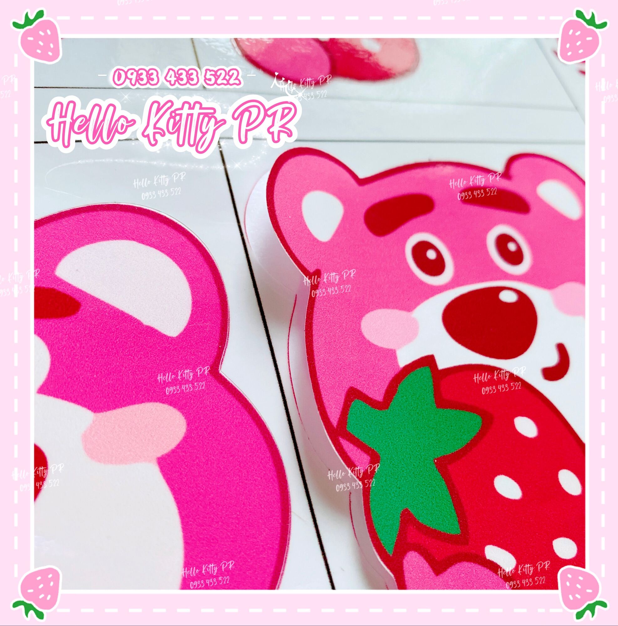 Decal dán xe nón bảo hiểm gấu dâu Lotso chống thấm nước - MixASale