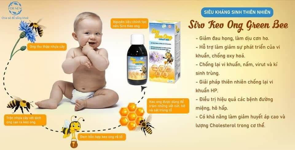 combo siro bổ phê vương và siro keo ong green bee : thành phần gồm Mật ...