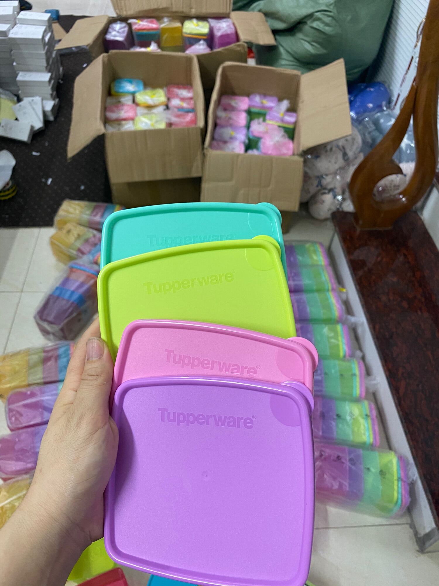 Hộp trữ mát Tupperware hộp đựng rau quả ngăn mát set 4 hộp 800mlhộp ...