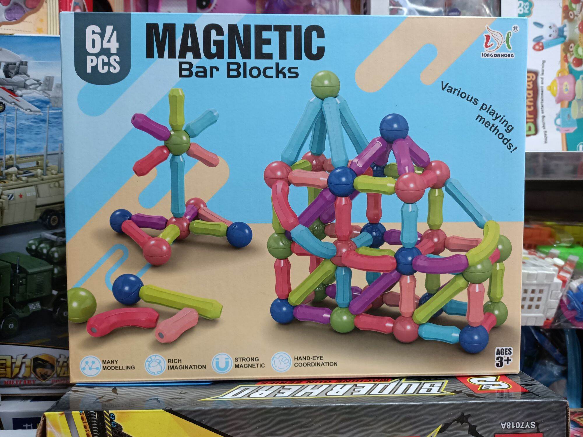 H05 Hộp xếp hình lắp ghép bóng và các thanh nam châm MAGNETIC Bar ...