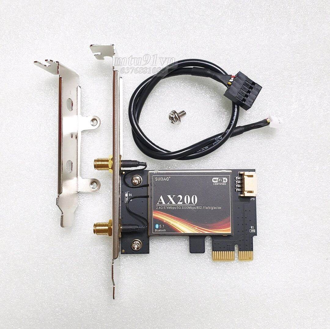 Combo: Adapter chuyển đổi và Card WiFi Intel AX200 802.11ax (2400Mbps ...