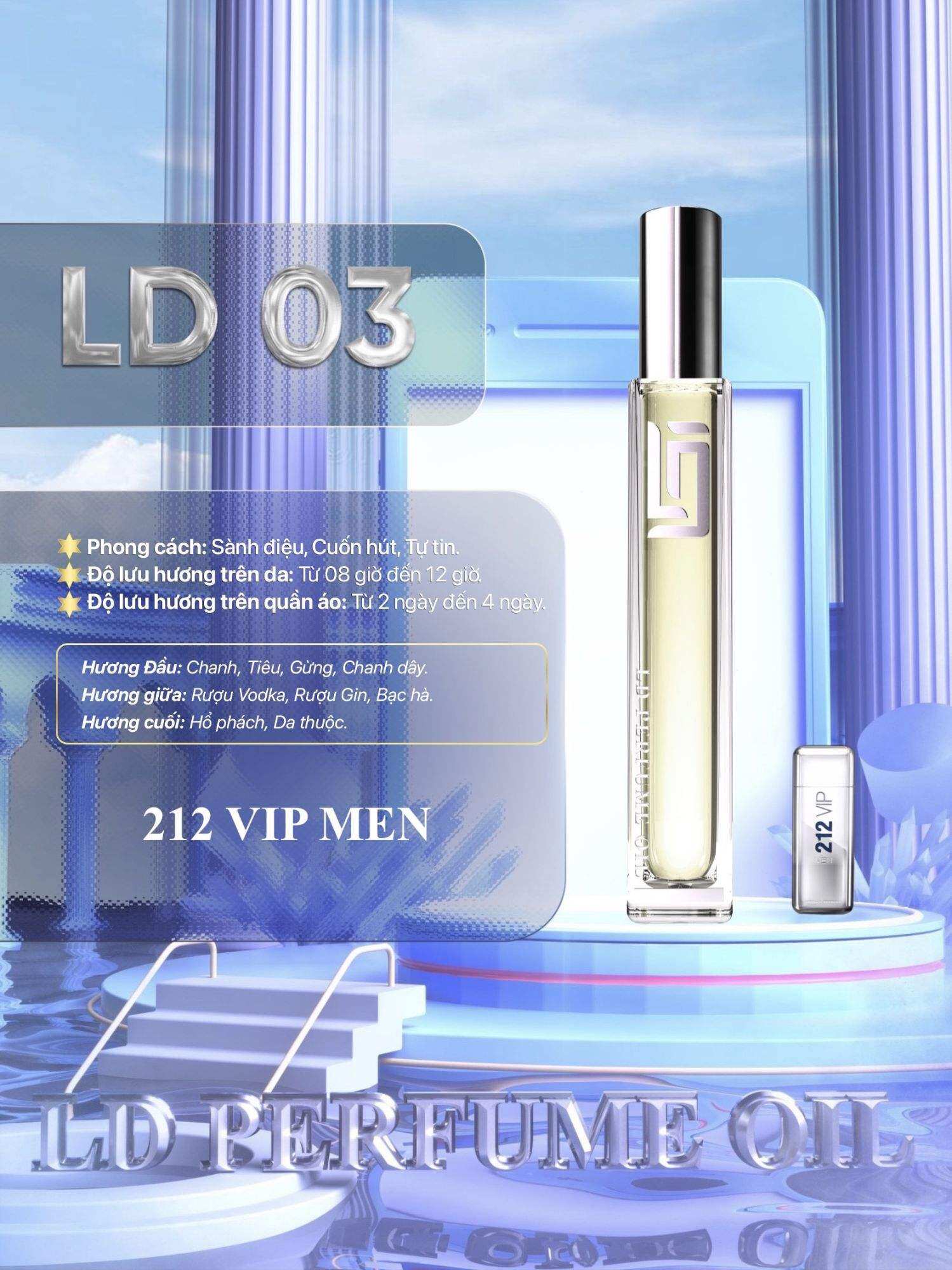 LD GROUP TINH DẦU NƯỚC HOA PHÁP LDPREFUME OIL.212 Vip Men.12ml.Dạng xịt ...