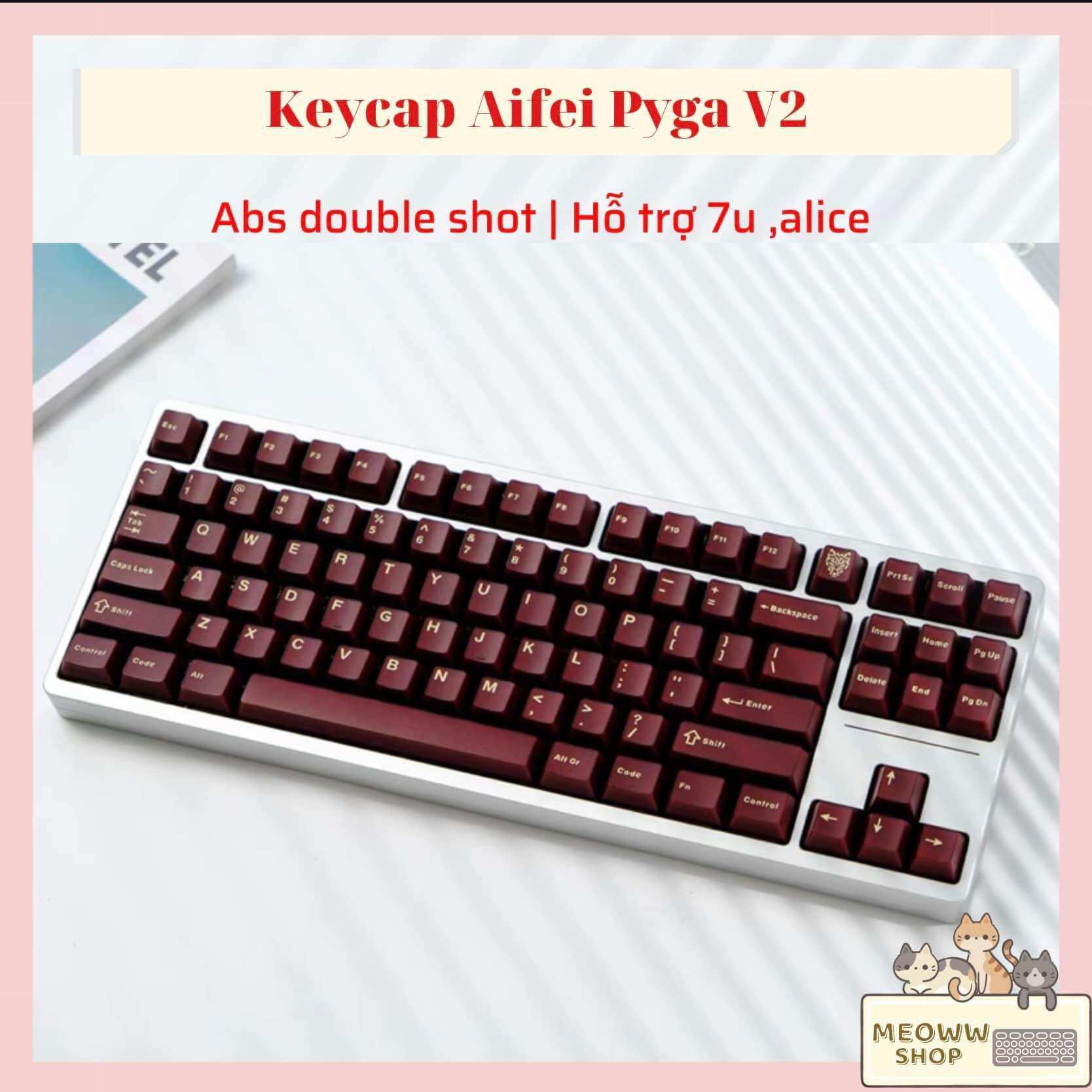 Keycap Aifei Pyga Red V2 cho bàn phím cơ (bản có thêm space 7u, kèm ...