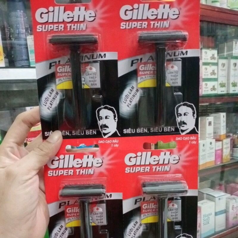 DAO CẠO RÂU GILLETTE SUPER THIN TẶNG THÊM LƯỠI LAM - MixASale