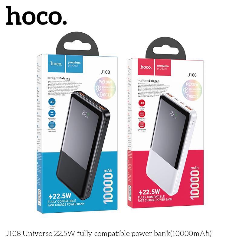 Sạc Dự Phòng Hoco J108A 20000mAh, J108 10000mAh Có Led Hiển Thị, Sạc Nhanh 22,5W, Vỏ Chống Cháy ...