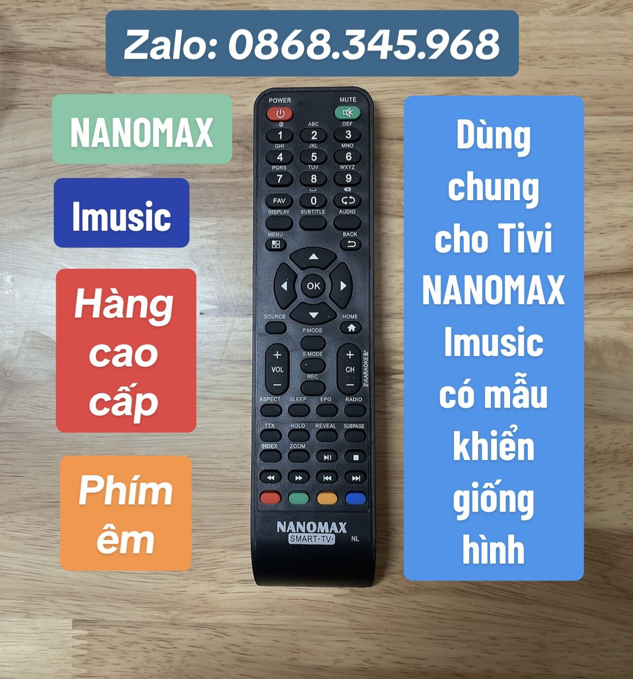 Nanomax - Remote điều khiển Tivi Nanomax Imusic (giống mẫu mới dùng ...