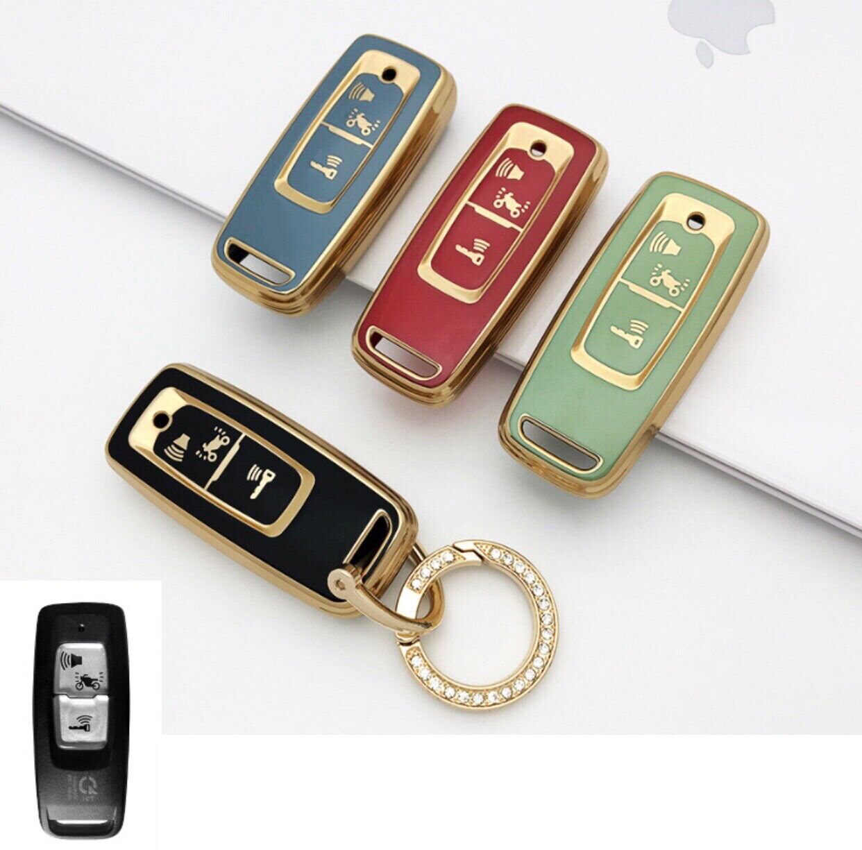 Ốp TPU 2 nút nhỏ viền bạc bảo vệ chìa khóa xe máy Smartkey Honda 2022 ...
