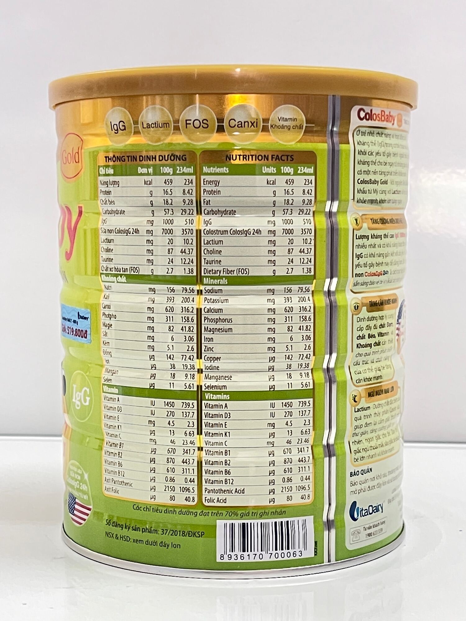 Sữa Bột COLOSBABY GOLD 2 800G - MixASale