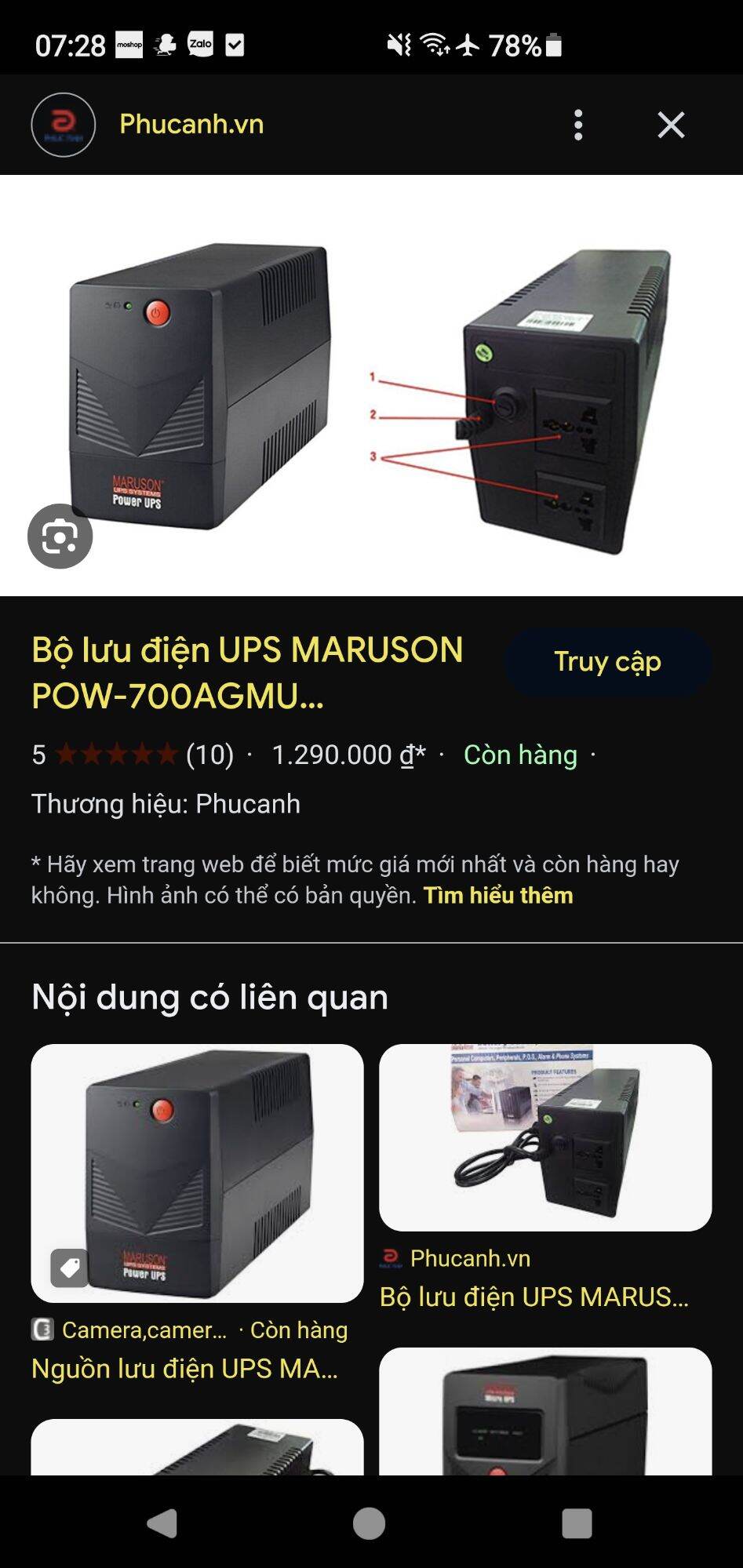 Kích điện ups Maruson 12vdc ra 220v 300w sài tốt sài hết bình mới ngắt ...