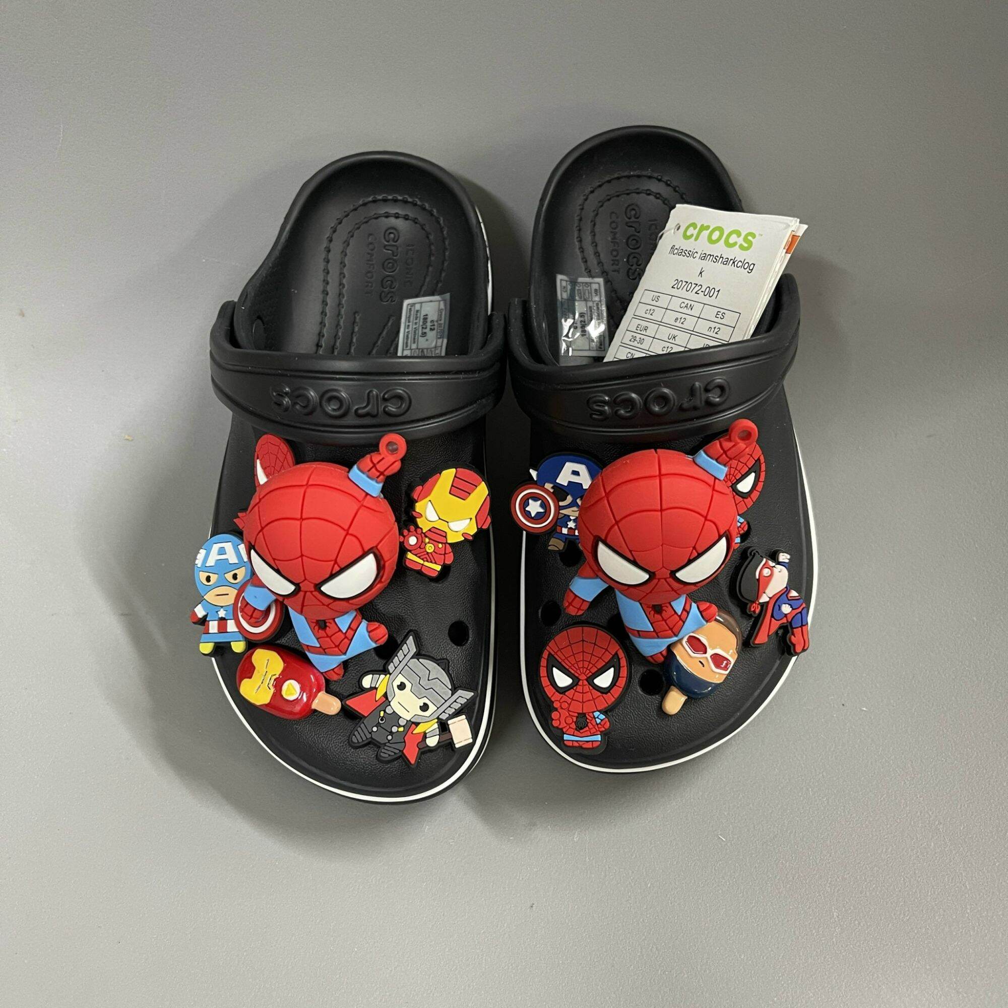 (Tặng 10 sticker) Dép Sục Crocs Baya Đen Sticker Víp Trang Trí Cho Bé ...