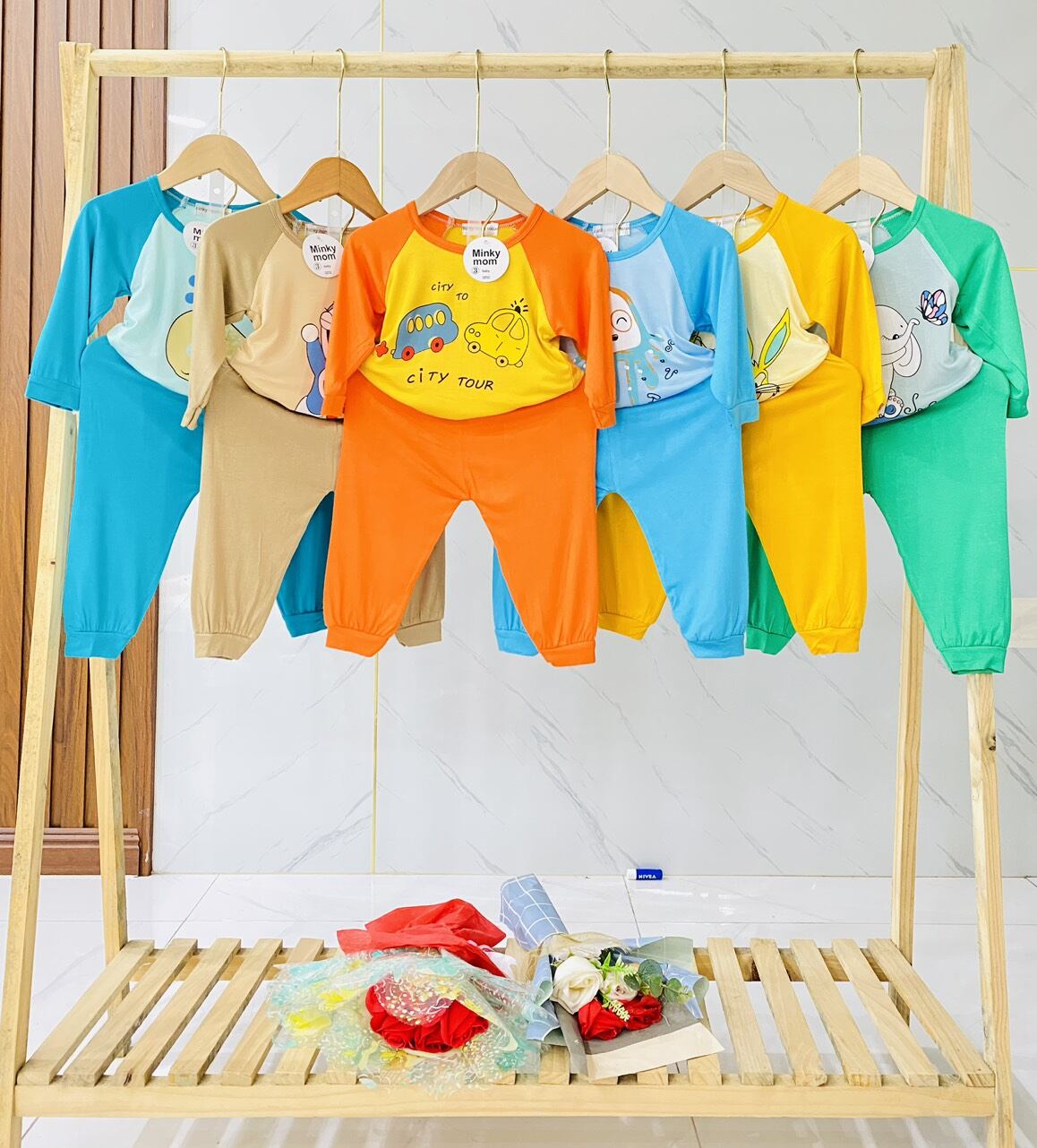 HÀNG MỚI VỀ BỘ DÀI TAY MINKYMON BÉ TRAI BÉ GÁI FROM TỪ 5KG TỚI 17KG DỄ THƯƠNG NHIỀU HÌNH - MixASale