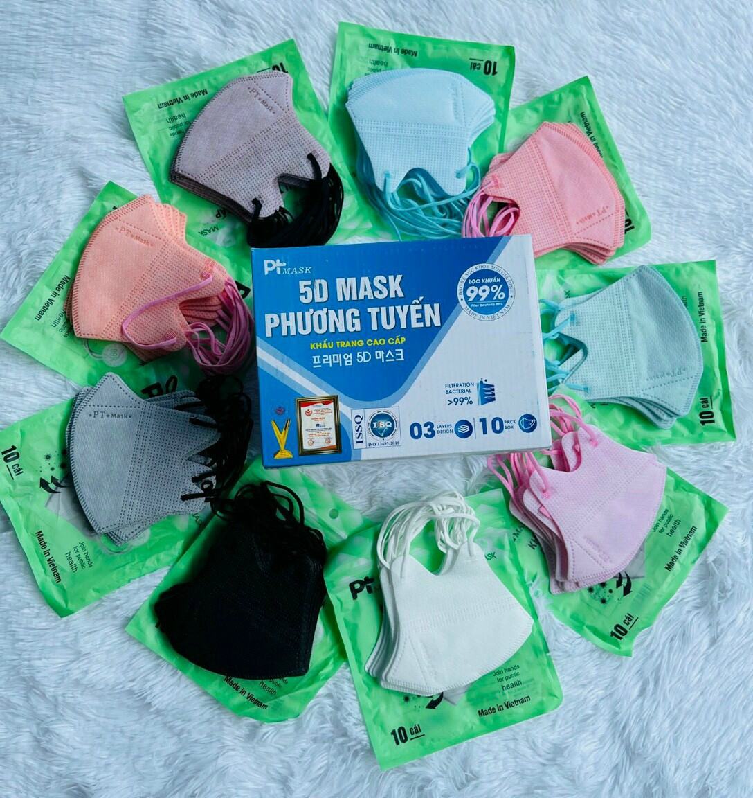 Thùng 100 cái khẩu trang y tế 5D mask 3 lớp Vải Không Dệt Giấy Kháng ...