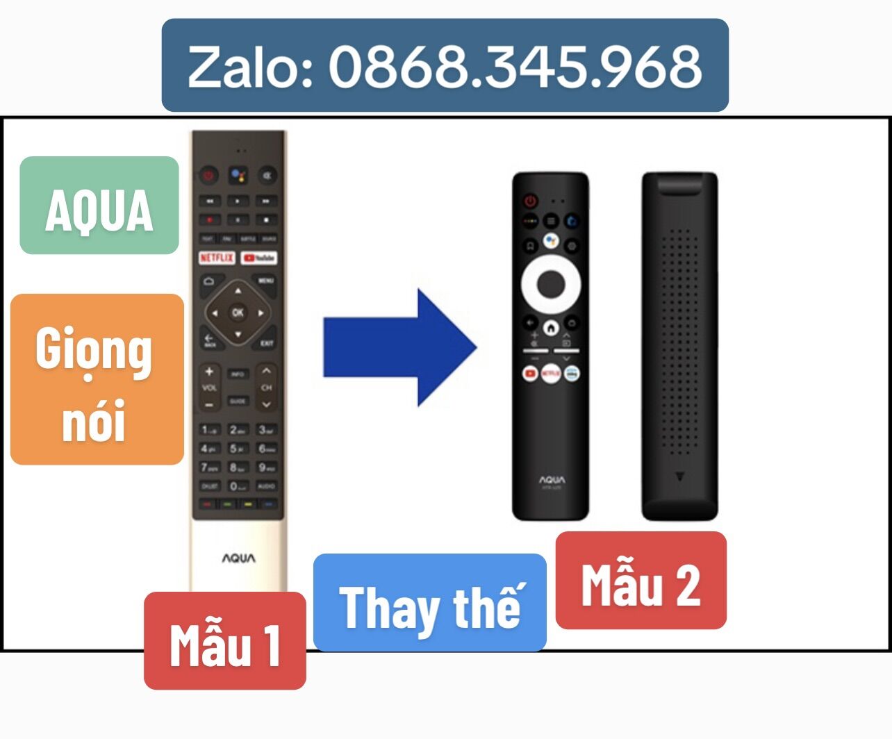 Điều khiên tivi aqua giọng nói Remote Tivi Aqua 32 inch LE32AQT6600G có ...