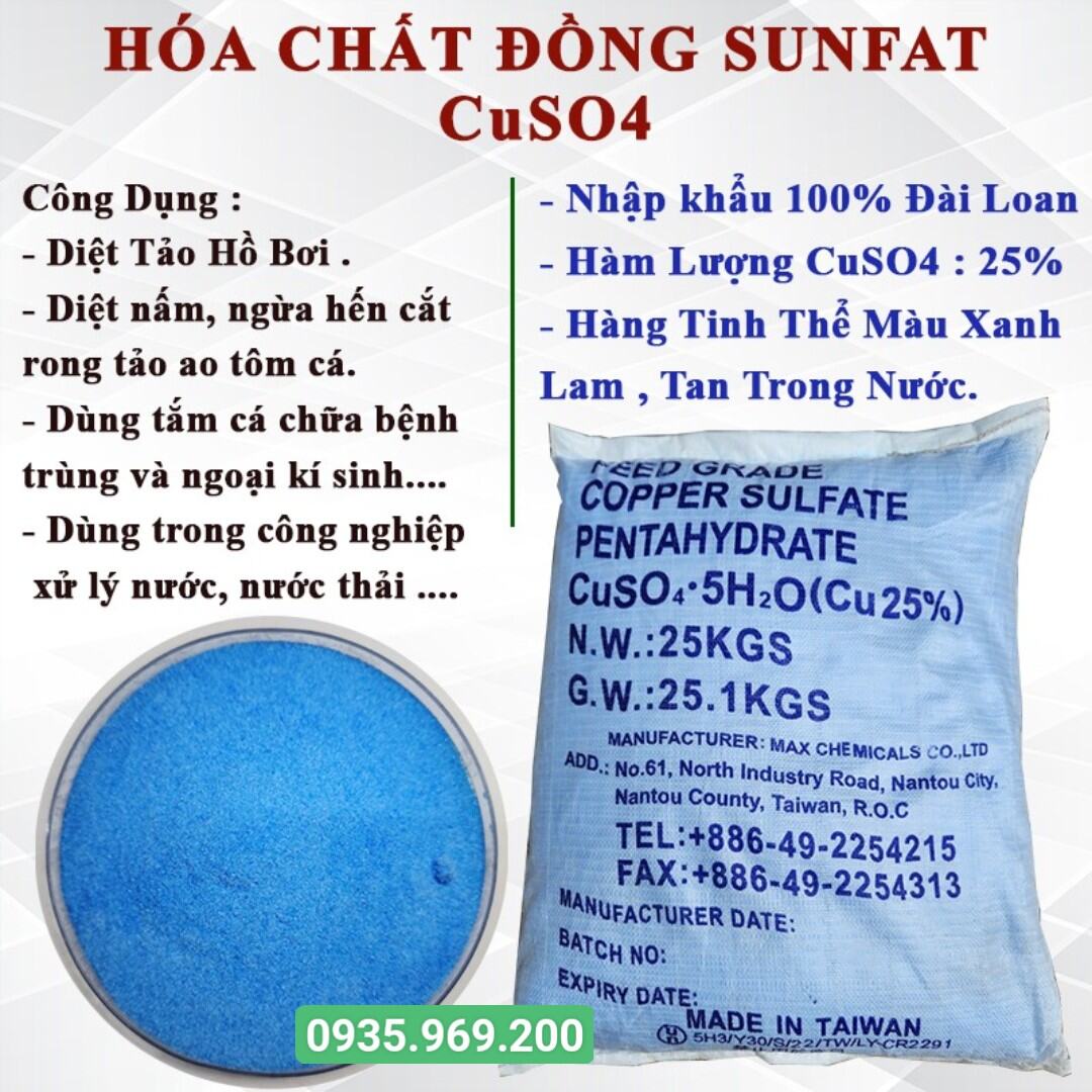 Đồng Sunfat CuSO4 ( phèn xanh ) hàng chuẩn Đài Loan cắt tảo rong rêu ...