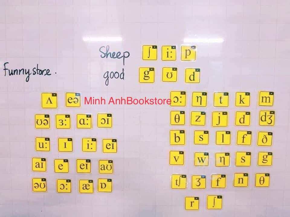 Bộ thẻ Bảng phiên âm quốc tế IPA gồm 44 âm có nam châm đính bảng từ ...