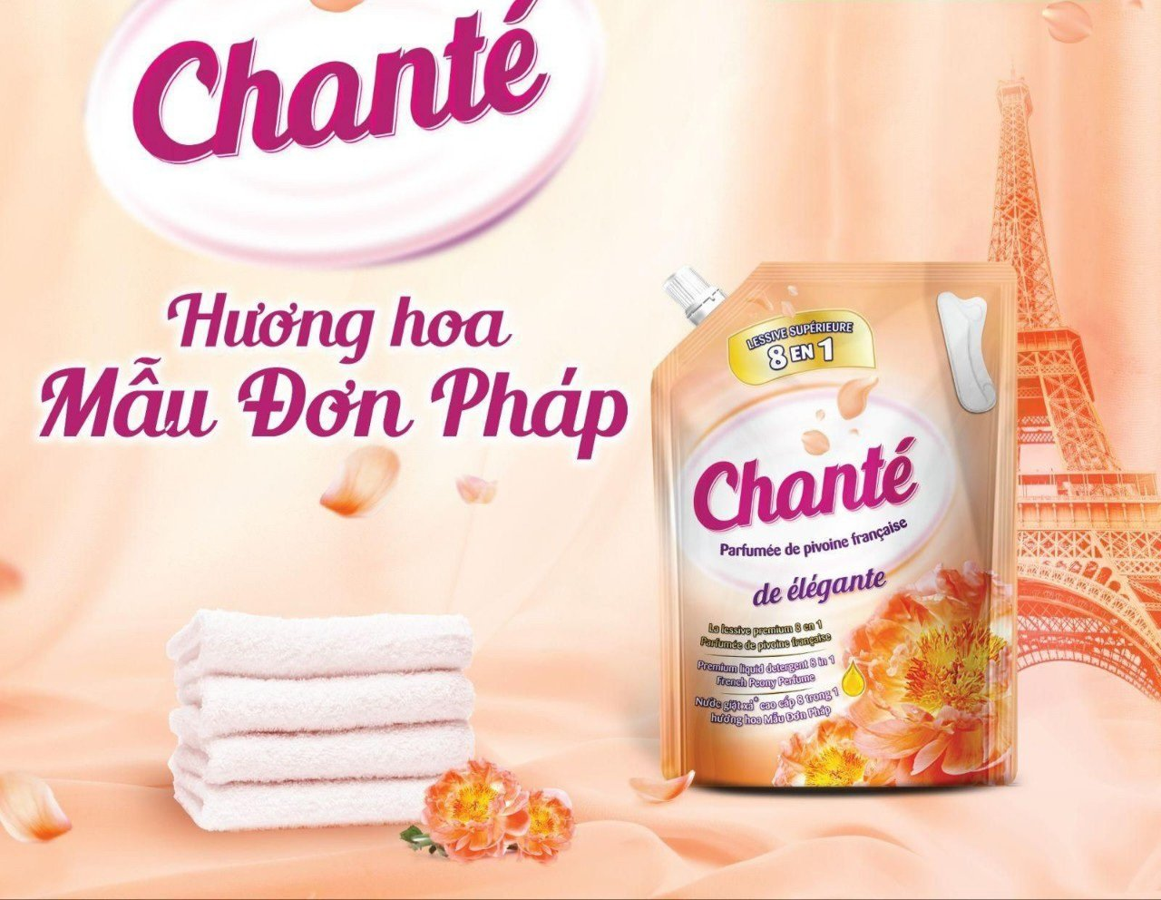 Nước giặt Chante 3.2kg hương hoa mẫu đơn | Lazada.vn