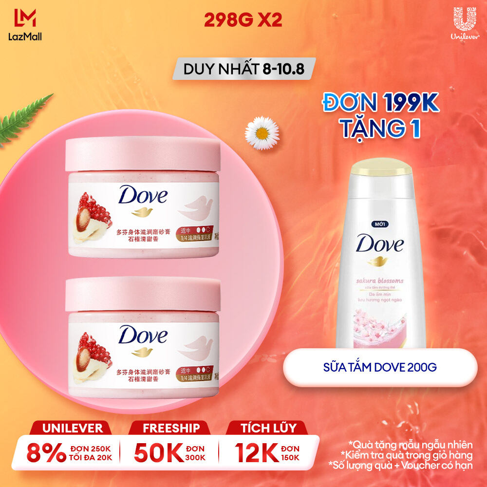 Combo 2 Tẩy Da Chết Dưỡng Ẩm Toàn Thân Dove Hương Lựu Đỏ 298g x 2 ...