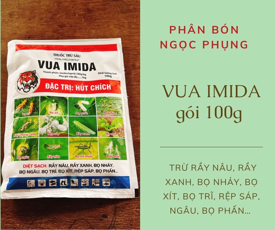 VUA IMIDA gói 100g - trừ rầy nâu, rầy xanh, bọ trĩ, bọ phấn, rệp sáp ...