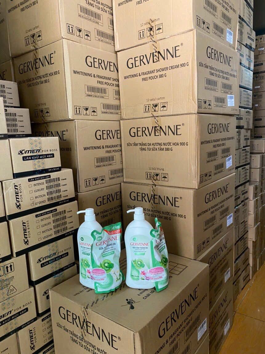 Sữa tắm Gervenne 900g Tặng Túi 380g - Cho Làn Da Sáng Mịn | Lazada.vn