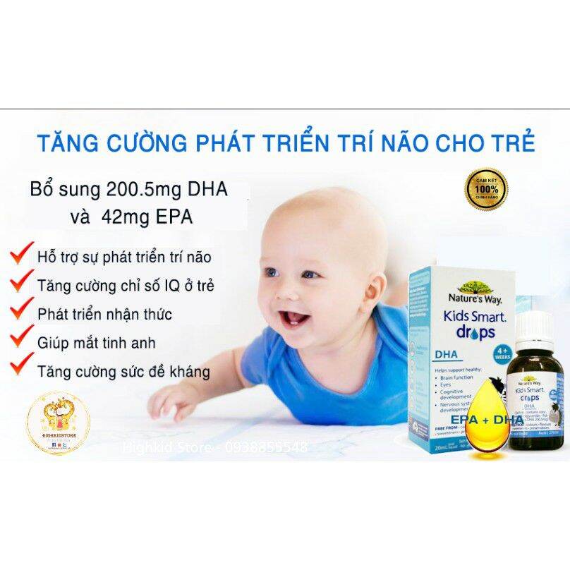 DHA dạng giọt Nature’s Way Kid Smart DHA Drops 20ml Úc Drop - MixASale