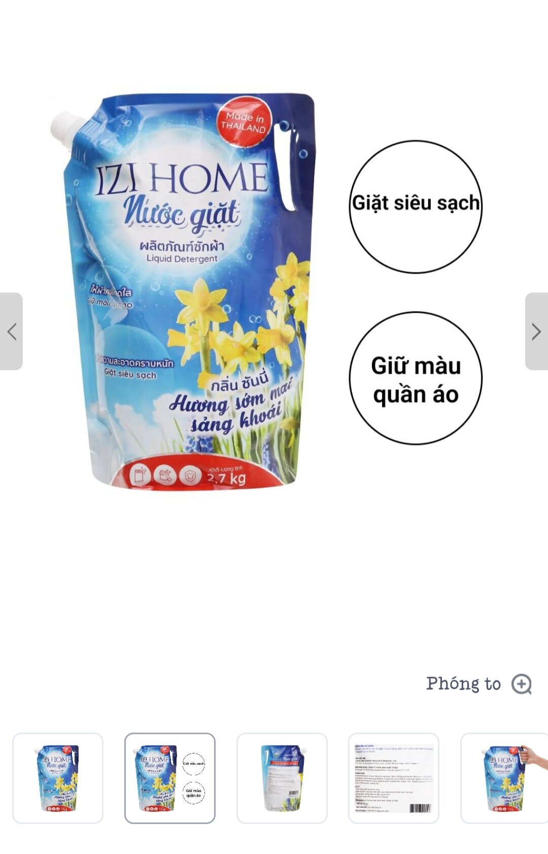 Nước giặt xã izi home hương sớm mai túi 2.7kg | Lazada.vn