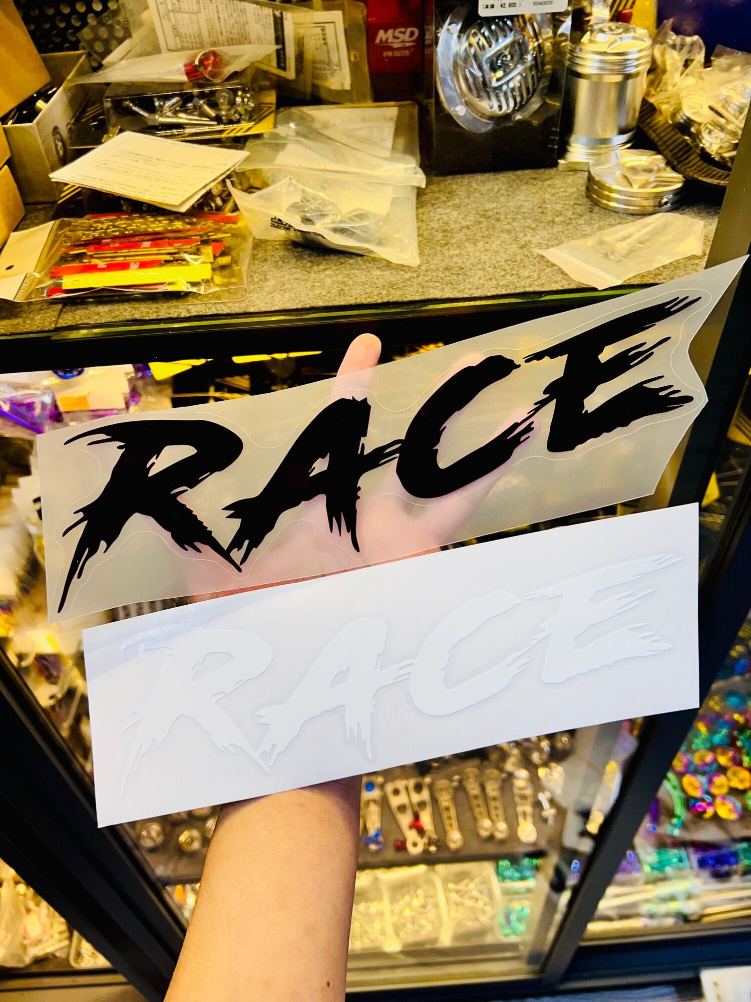 Tem decal logo sticker chữ RACE dán trang trí xe decal chống thấm nước ...