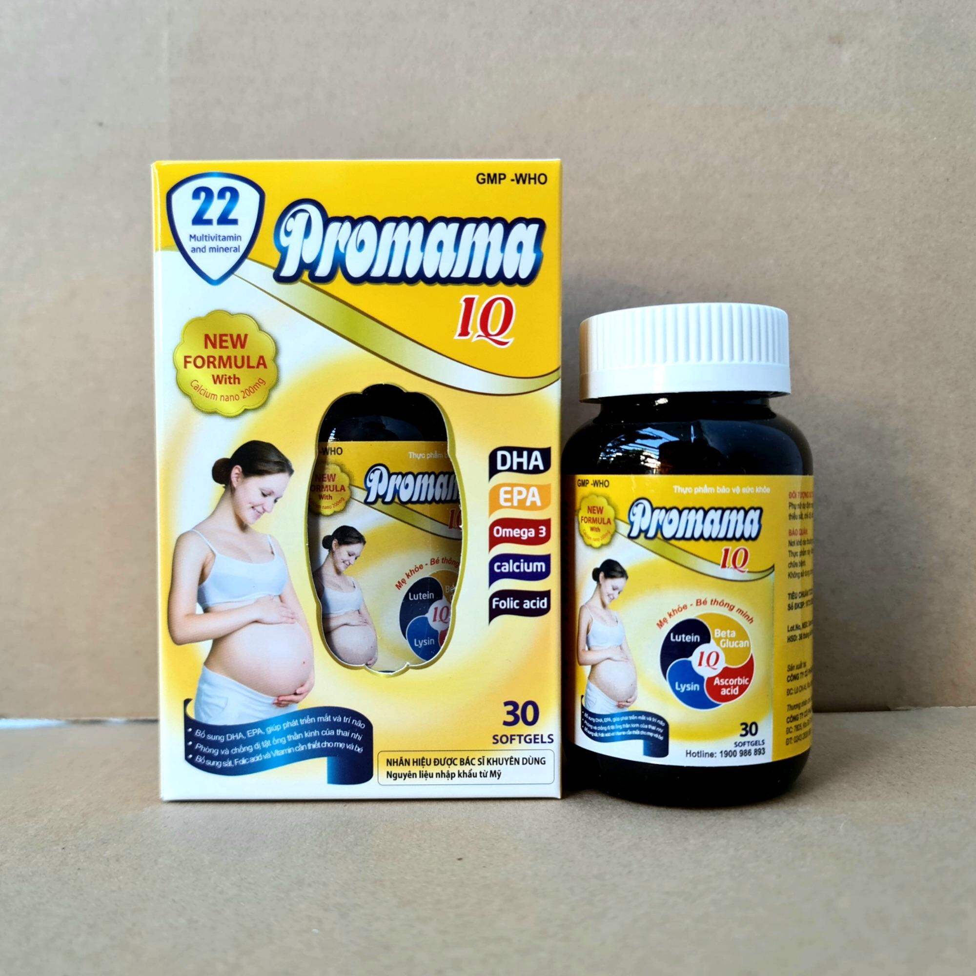 Promama IQ bổ sung vitamin cho mẹ bầu - Hộp 30 viên - Hỗ trợ thai sản ...