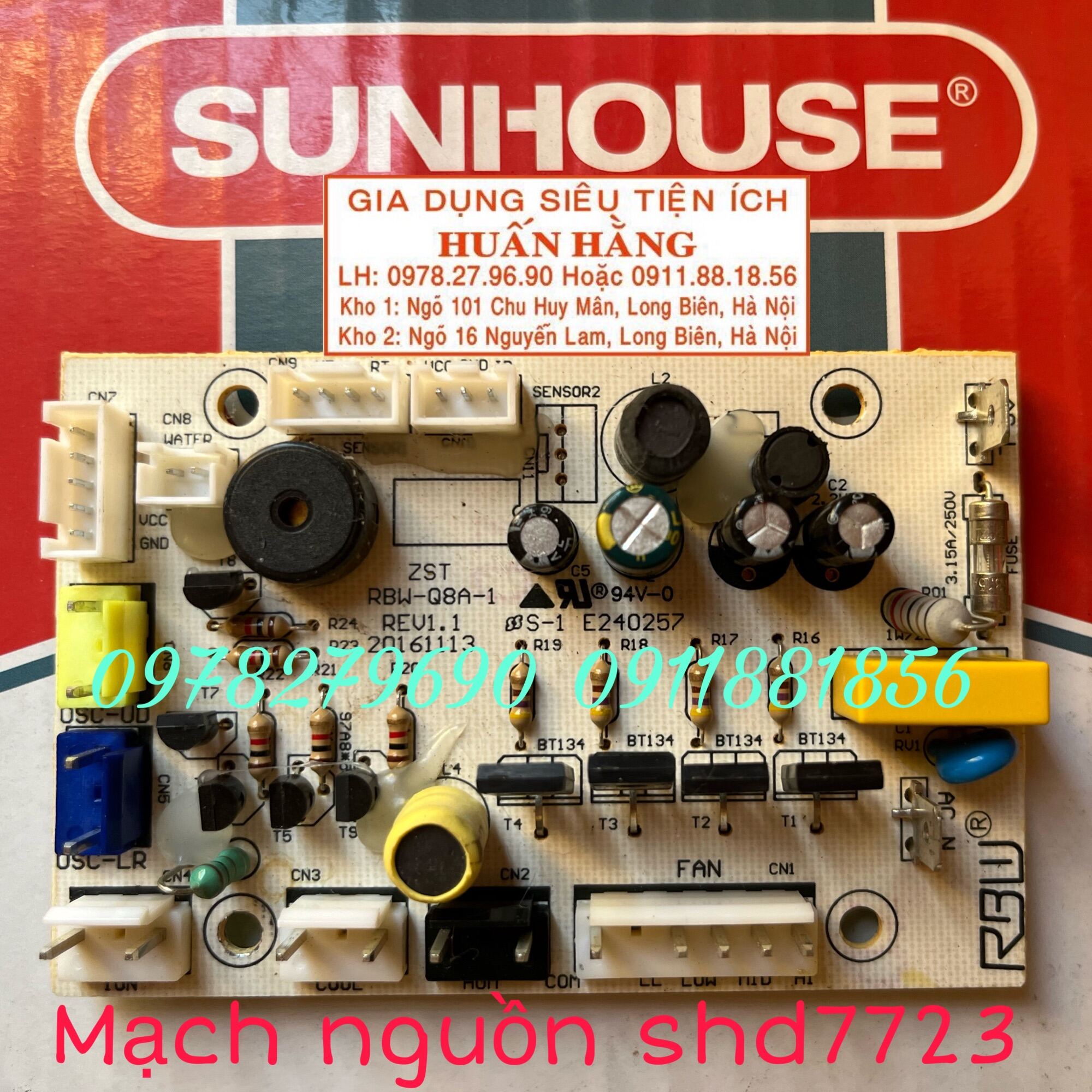 Mạch nguồn và mạch hiển thị điều khiển nồi cơm sunhouse Mama SHD 8915/ ...