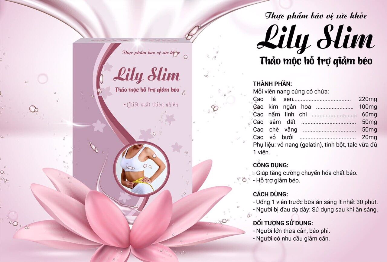 Chính Hãng Giảm cân LILY SLIM dành cho cơ địa nhờn chai ly (Hộp 30viên ...