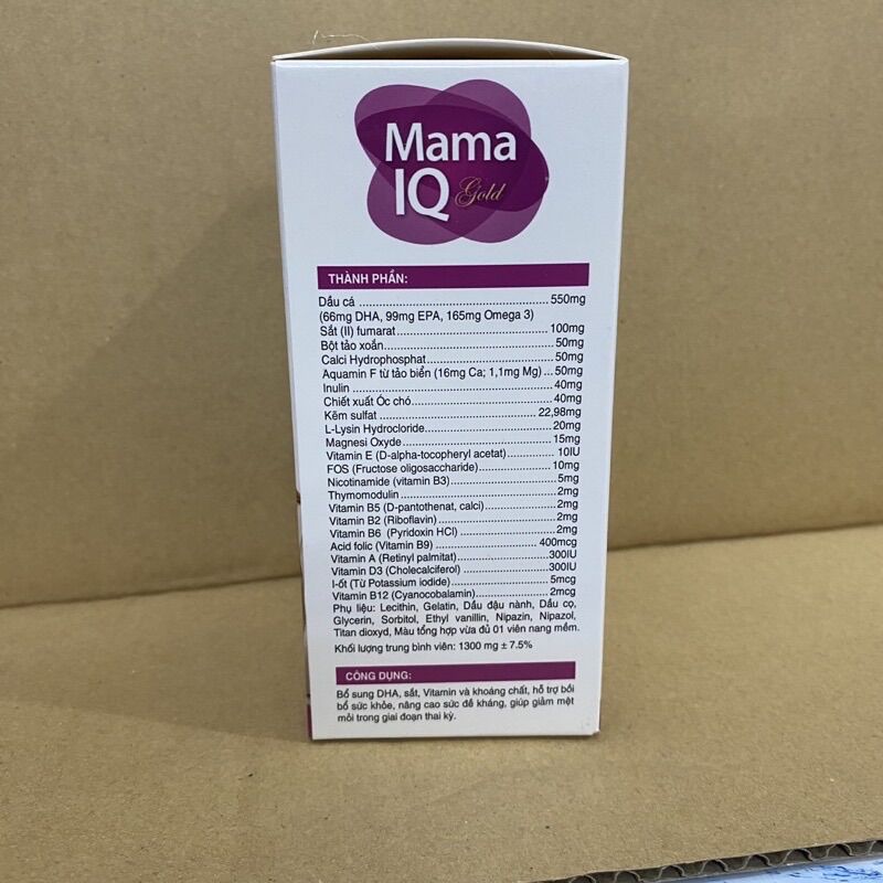 Viên uống sắt tổng hợp cho bà bầu Mama IQ Gold bổ sung Acid folic DHA ...