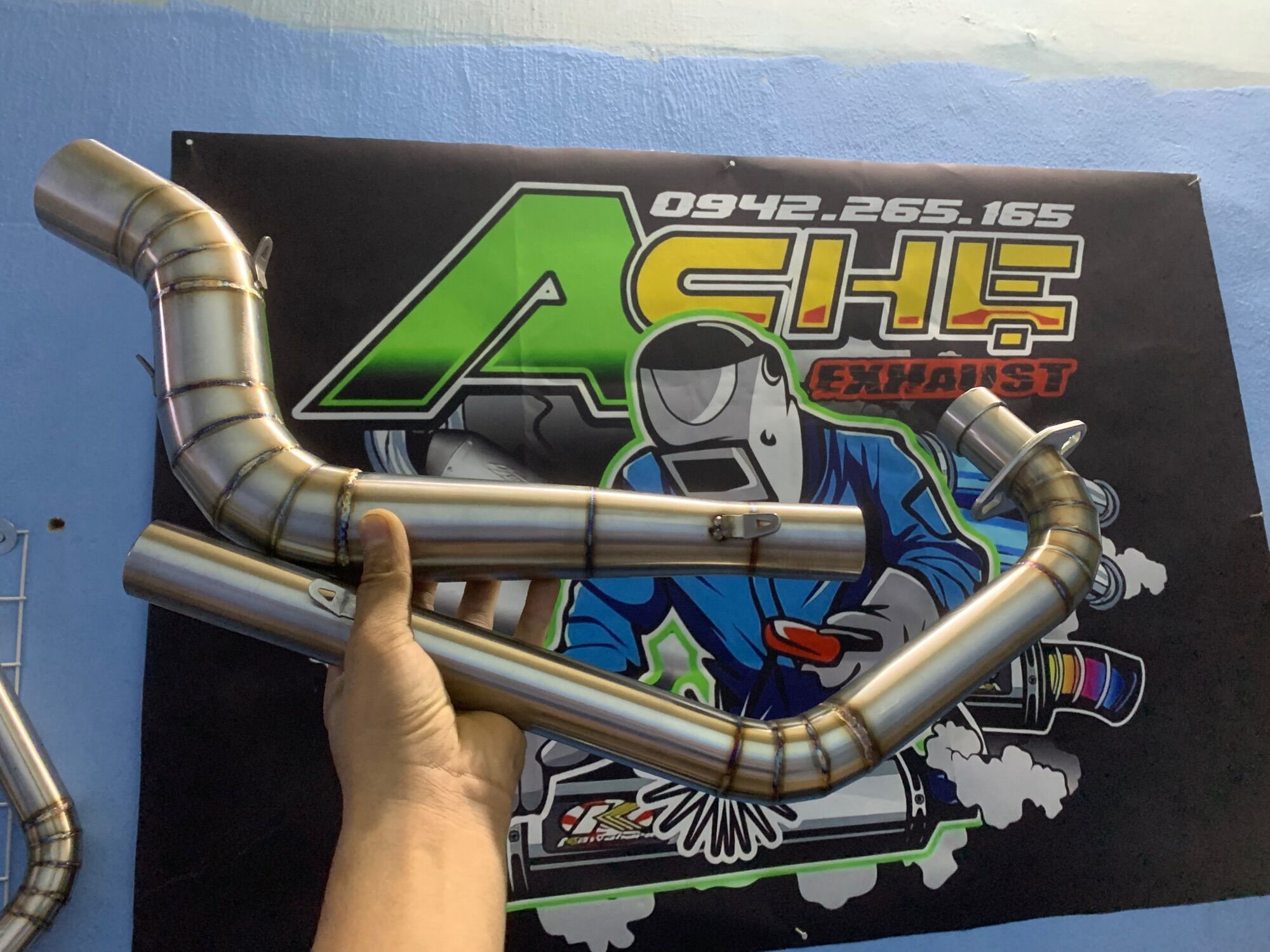 Cổ Pô 2 khúc Ex135 Ex2010 Ex2011 From thẳng Wrx chuẩn inox 304 - MixASale