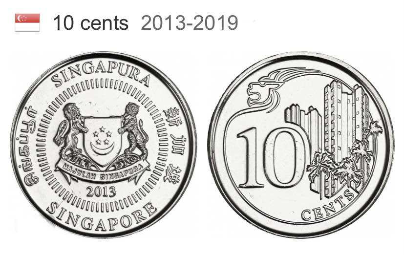 Đồng xu 10 cents của Singapore 2013 - 2019 mới 100% | Lazada.vn