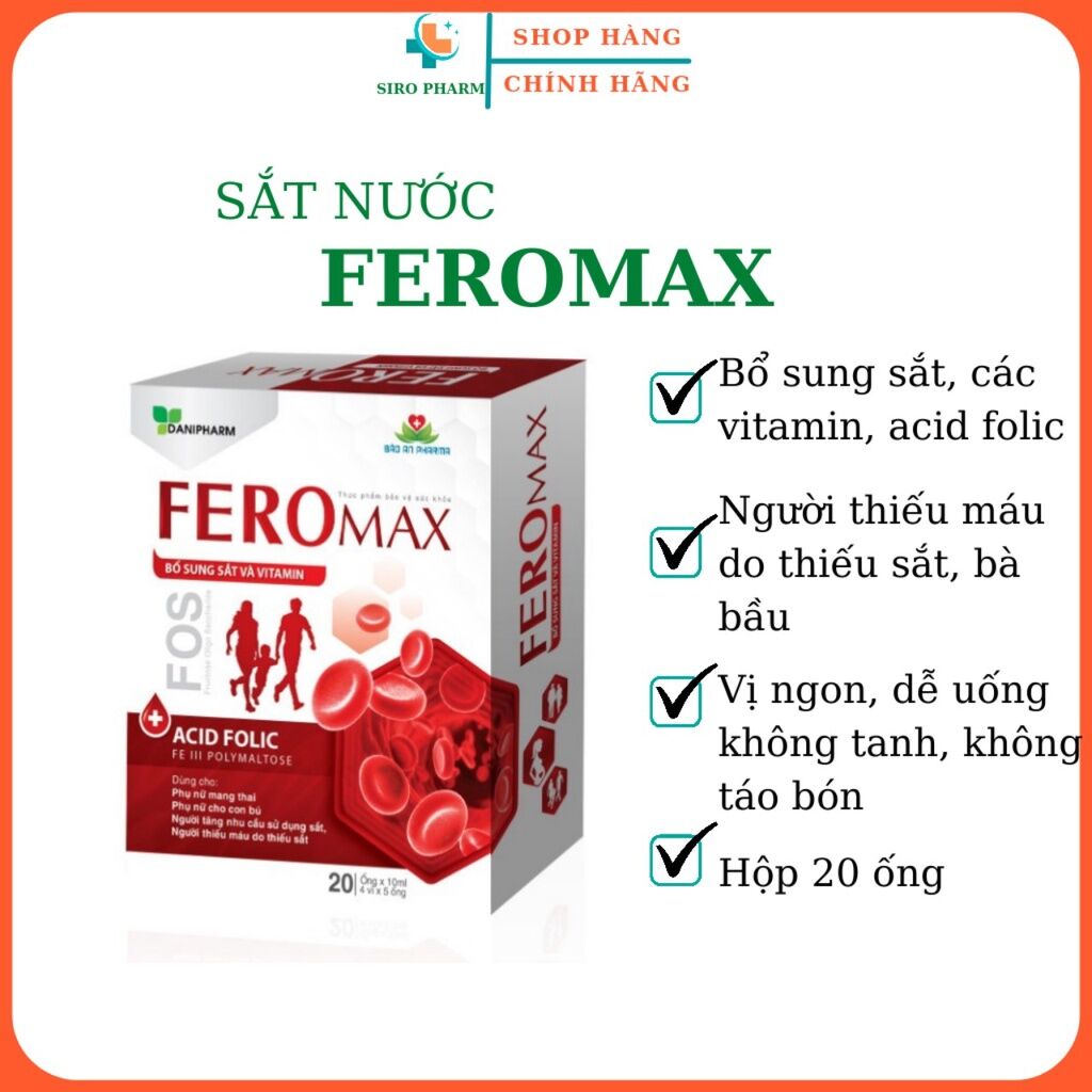Sắt nước Feromax giúp cải thiện tình trạng thiếu máu do thiếu sắt ( Hộp ...